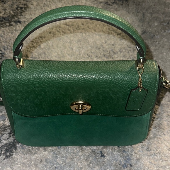 Coach | Bags | Coach Green Leather Shoulder Bag | Poshmark